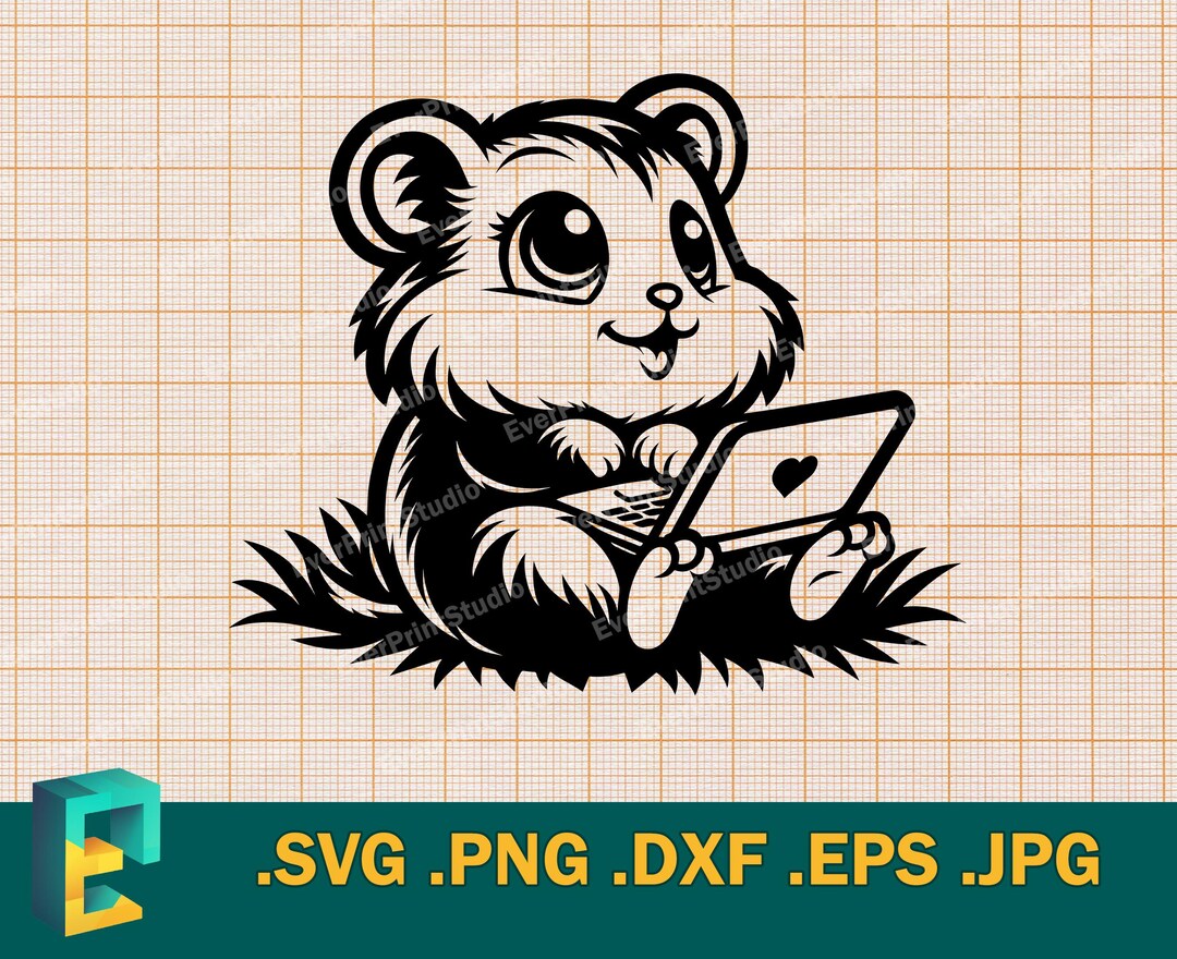 Cute Hamster SVG - Cricut, Silhouette | Vector Gamer Hamster SVG Cut ...
