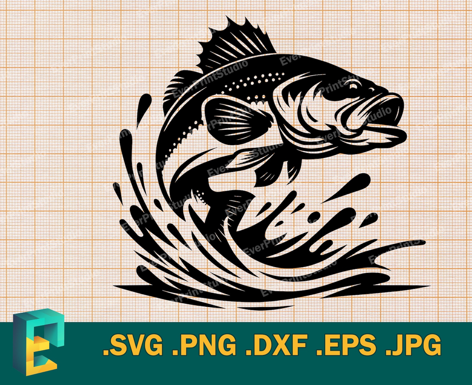 Black Bass SVG - Cricut, Silhouette | Vector Black Bass Fish SVG Cut ...
