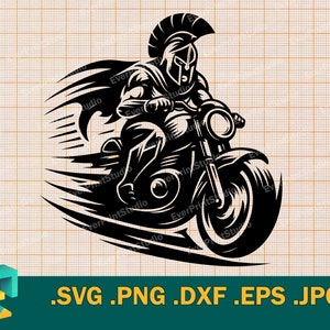 Biker SVG - Cricut, Silhouette | Vector Spartan Motor Bike Rider Svg ...