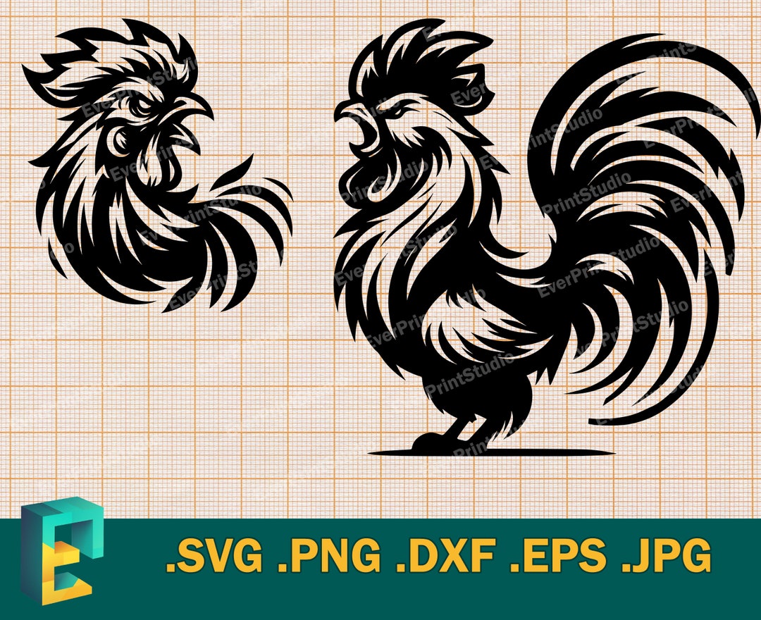 Rooster SVG - Cricut, Silhouette | Vector Rooster Bundle Cut File ...