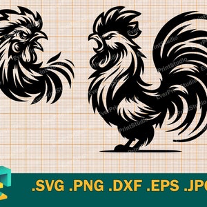 Rooster SVG - Cricut, Silhouette | Vector Rooster Bundle Cut File ...