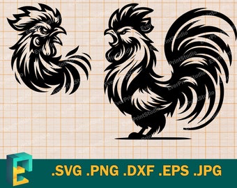 Rooster Svg - Etsy