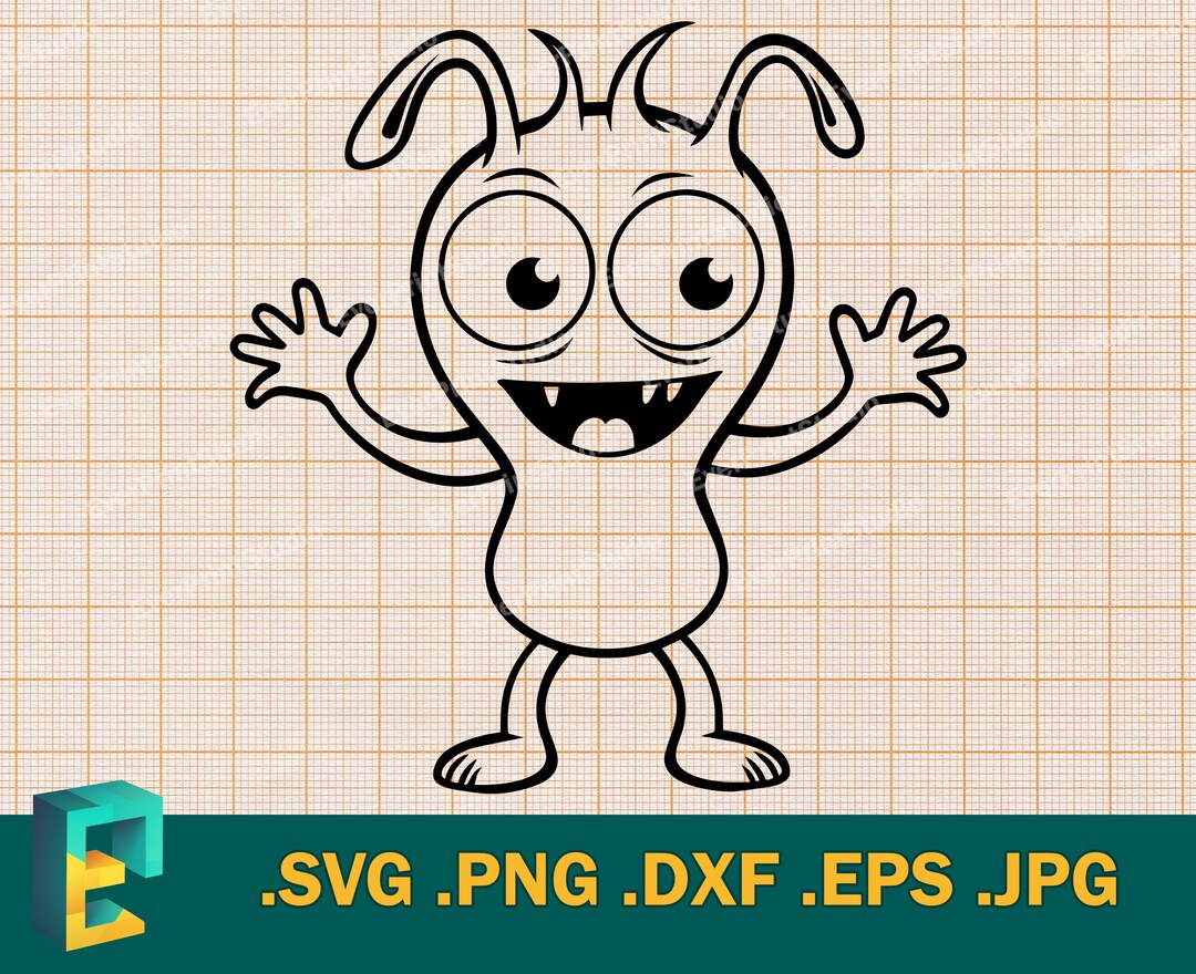 Monster SVG Cricut, Silhouette Vector Cute Monster Cut File Download ...