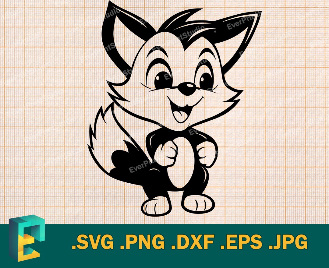 Cute Fox SVG Cricut, Silhouette Vector Baby Fox Cut File Download ...