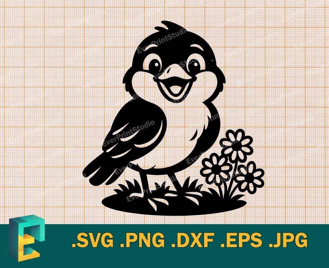 Sparrow SVG - Cricut, Silhouette | Vector Happy Baby Sparrow SVG Cut ...