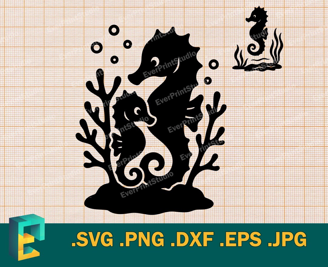 Seahorse SVG - Cricut, Silhouette | Vector Seahorse SVG Cut File ...