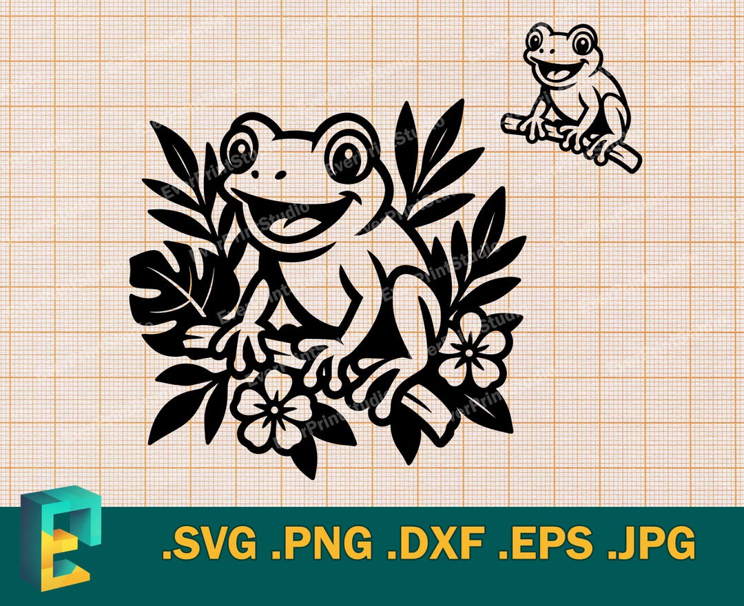 Happy Frog SVG - Cricut, Silhouette | Vector Cute Tree Frog SVG Cut ...