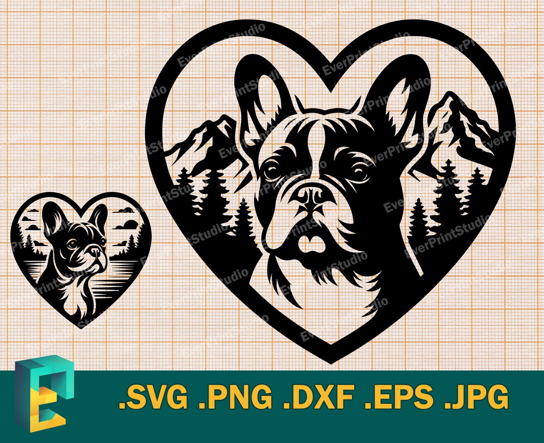 French Bulldog SVG - Cricut, Silhouette | Vector Cute Bulldog Pup Cut ...