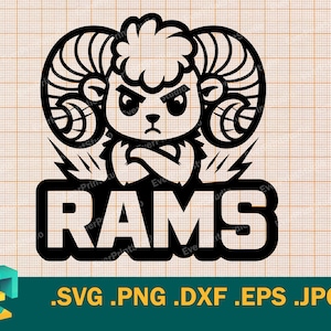 Little Rams SVG - Cricut, Silhouette | Rams Kids Sports Team SVG, Cute ...