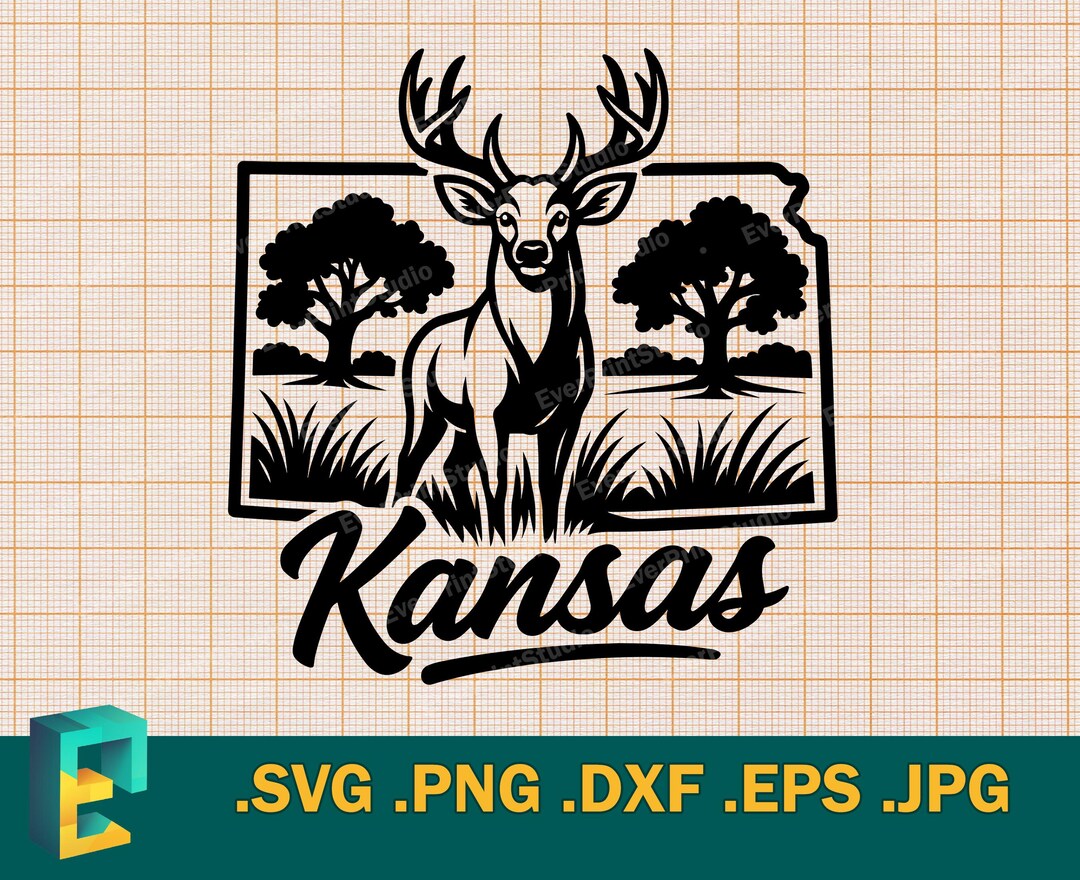 Kansas SVG - Cricut, Silhouette | Vector Kansas State USA Cut File ...
