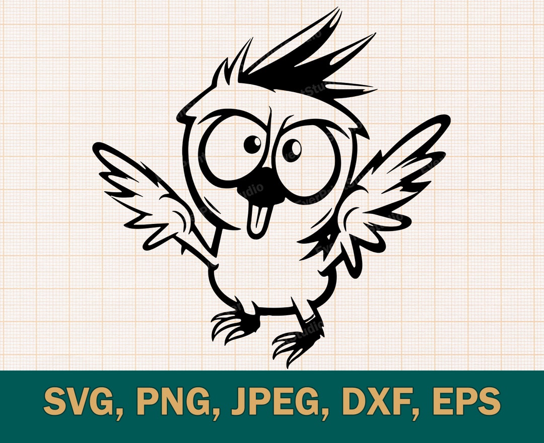 Cute Crazy Chicken SVG - Unique Design for Cricut, Mad Funny Chicken ...