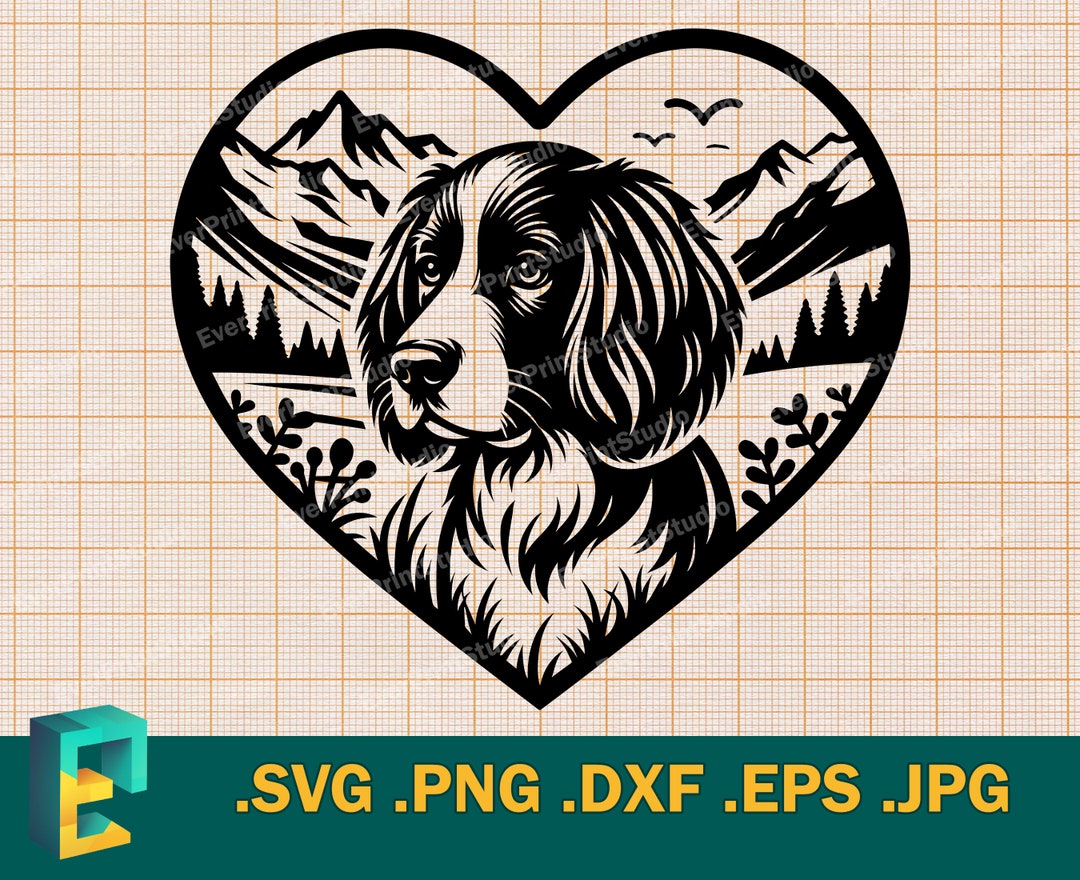 English Springer Spaniel SVG - Cricut, Silhouette | Vector Cute English ...