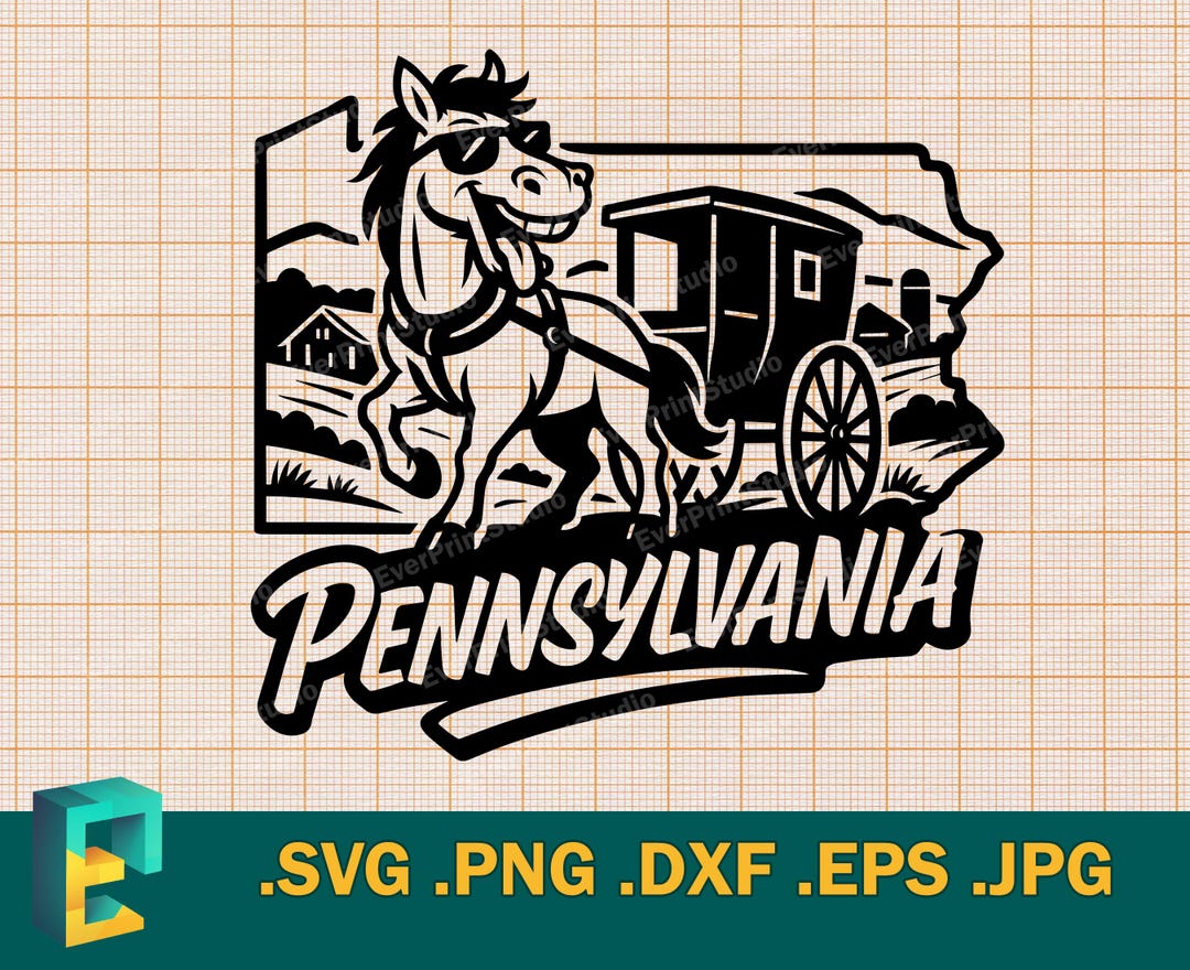 Pennsylvania SVG - Cricut, Silhouette | Vector Pennsylvania State USA ...