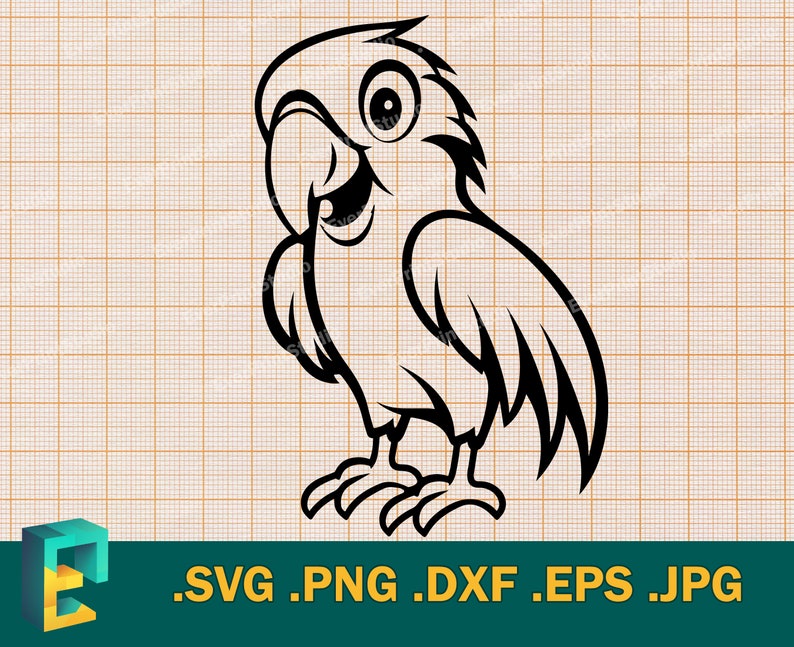 Parrot SVG Cut File for Cricut & Silhouette Parrot SVG Template for ...