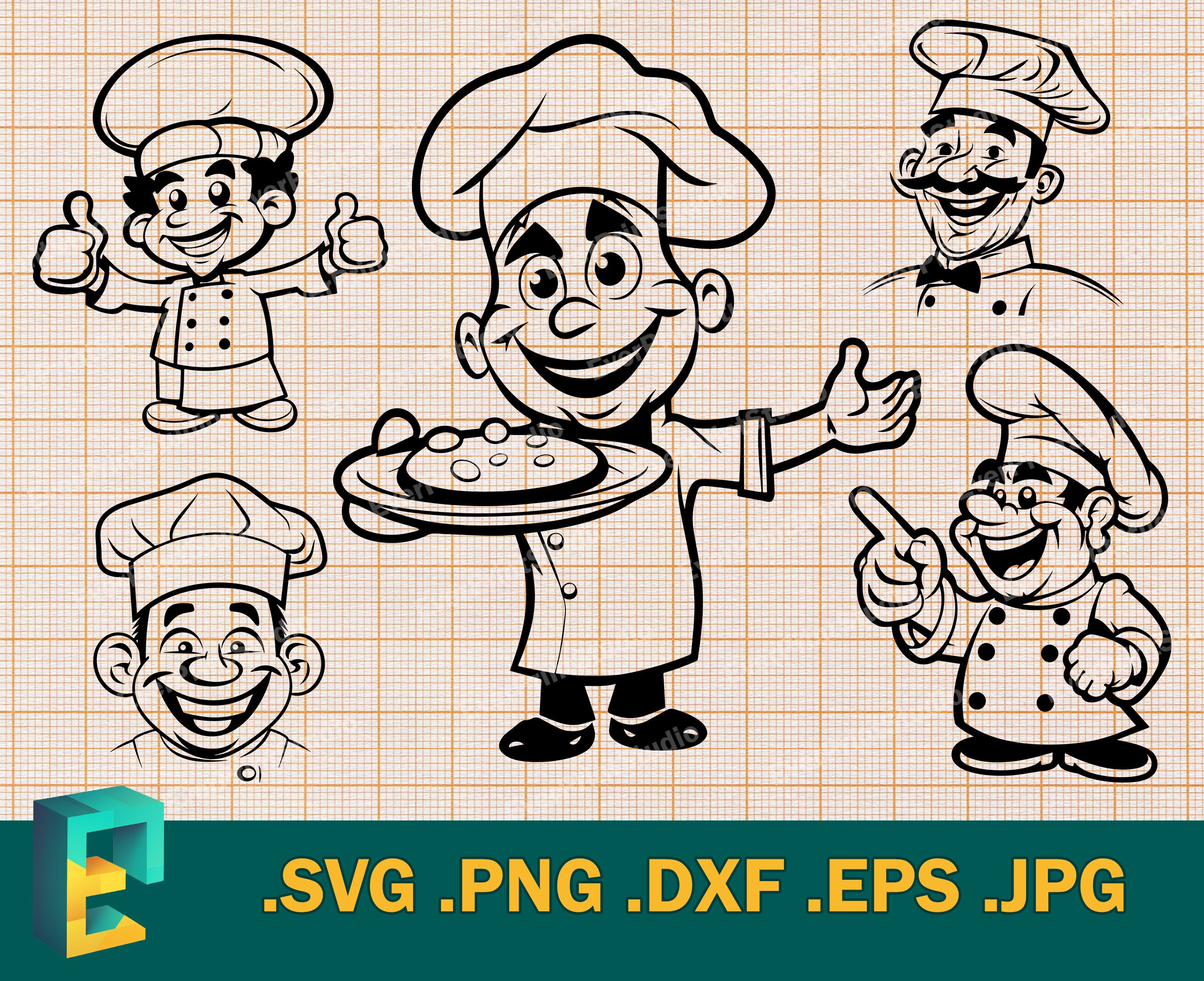 Kitchen Svg Cricut Silhouette Vector Design Chef Svg - Etsy