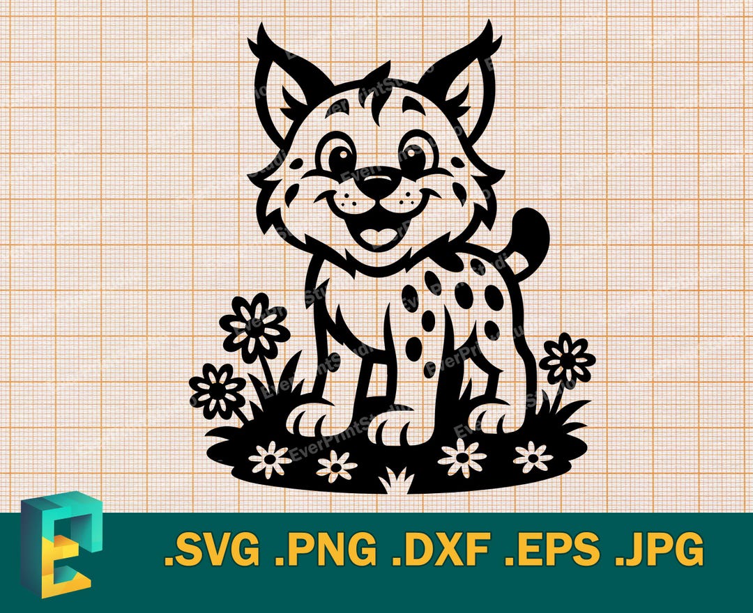 Bobcat SVG - Cricut, Silhouette | Cute Lynx Vector Clipart | Happy ...