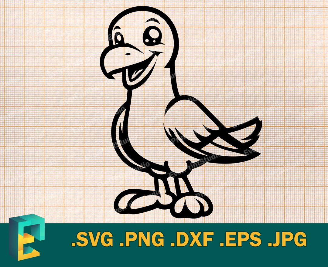 Cute Gull SVG - Cricut, Silhouette | Vector Cute Seagull SVG Cut File ...