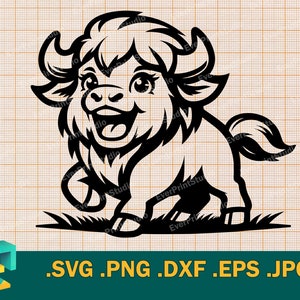 Buffalo SVG - Cricut, Silhouette | Vector Baby Bull SVG Cut File ...
