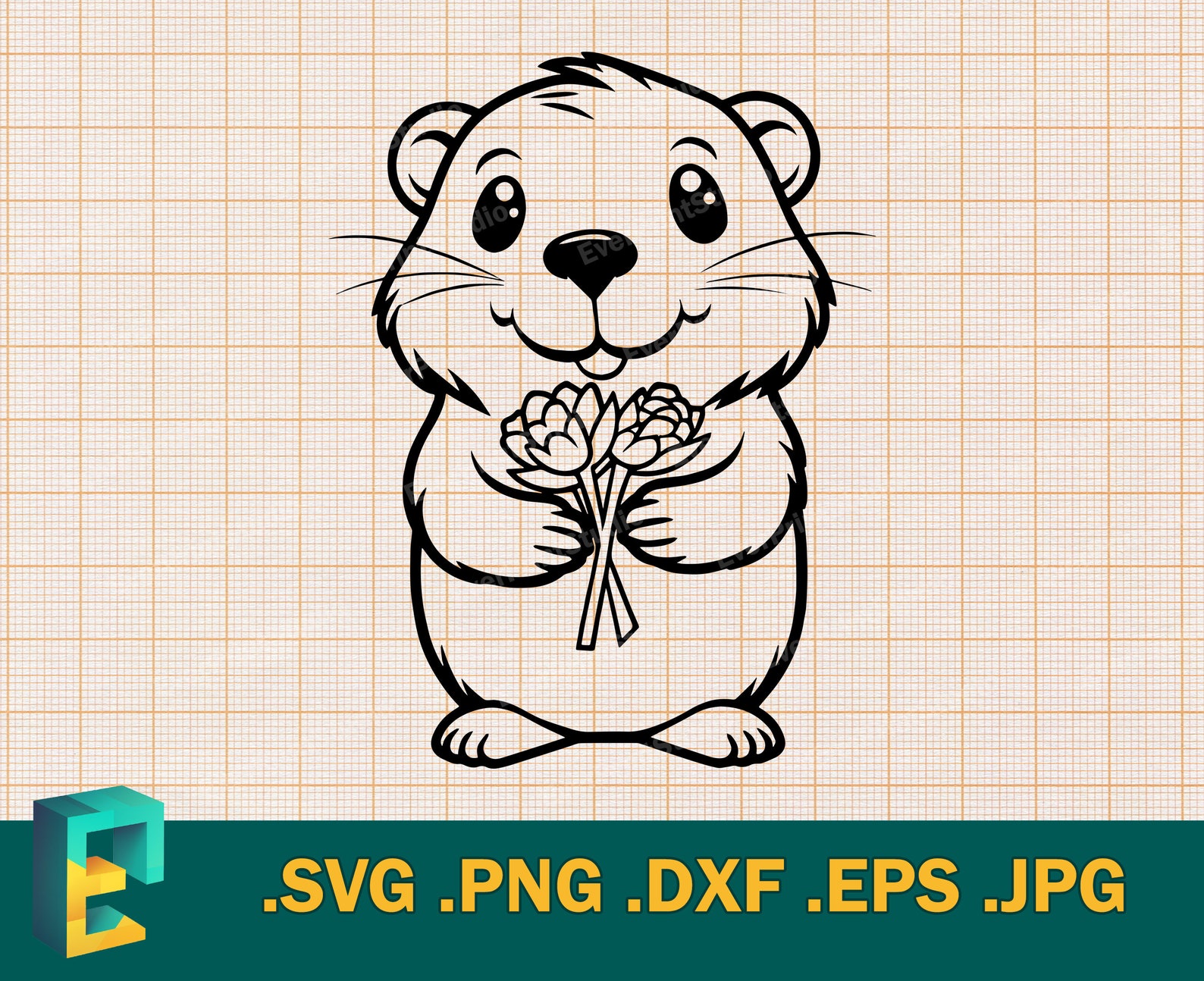 Cute Hamster SVG Cricut Silhouette Vector Hamster Cut - Etsy