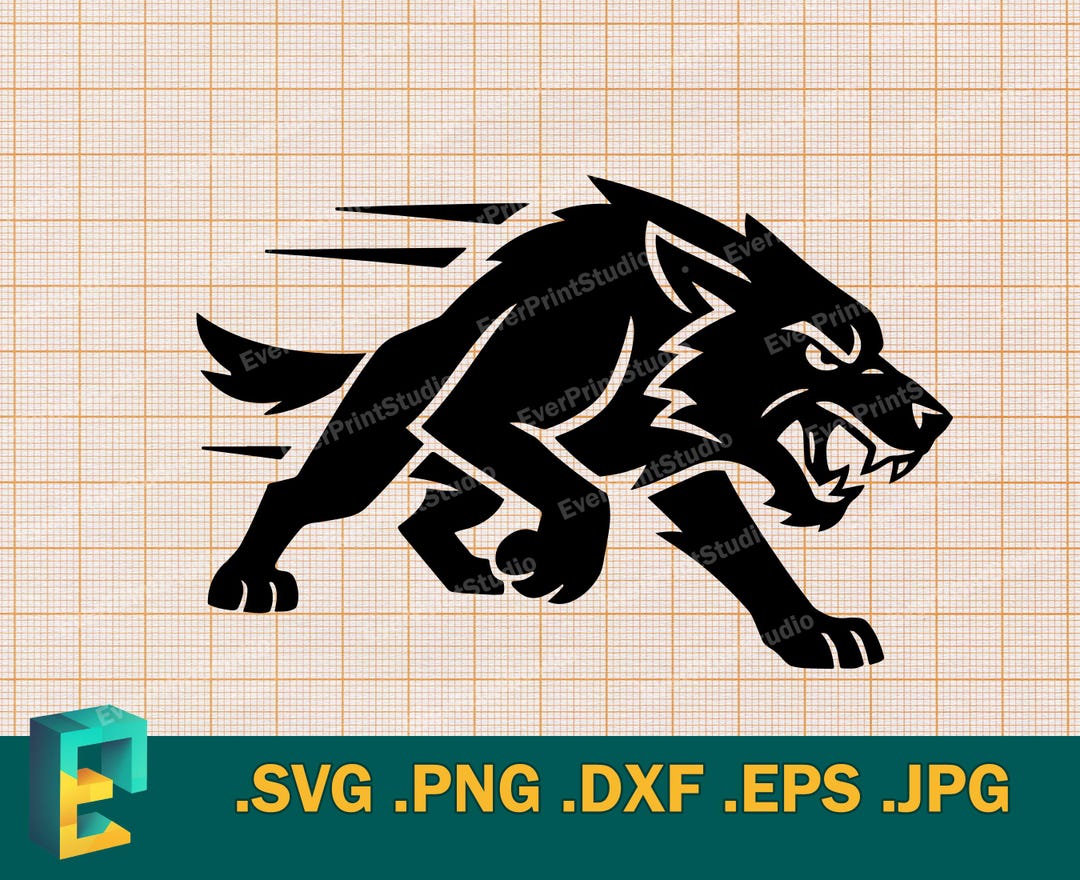 Wolf SVG Cut File for Cricut, Running Wolf Svg, Vector Angry Wolf ...