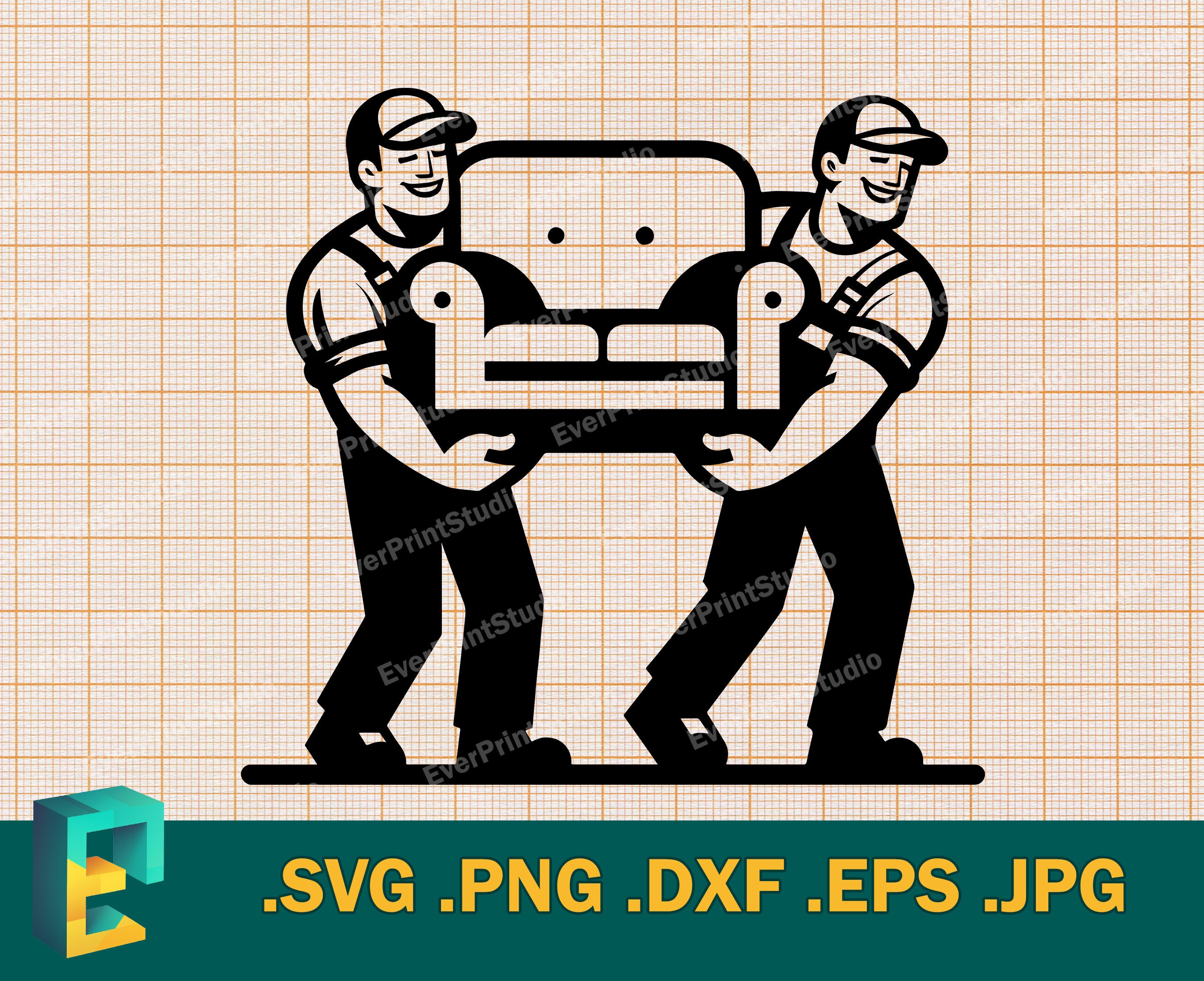 Two Movers SVG - Cricut, Silhouette | Home Movers Vector Cut File ...