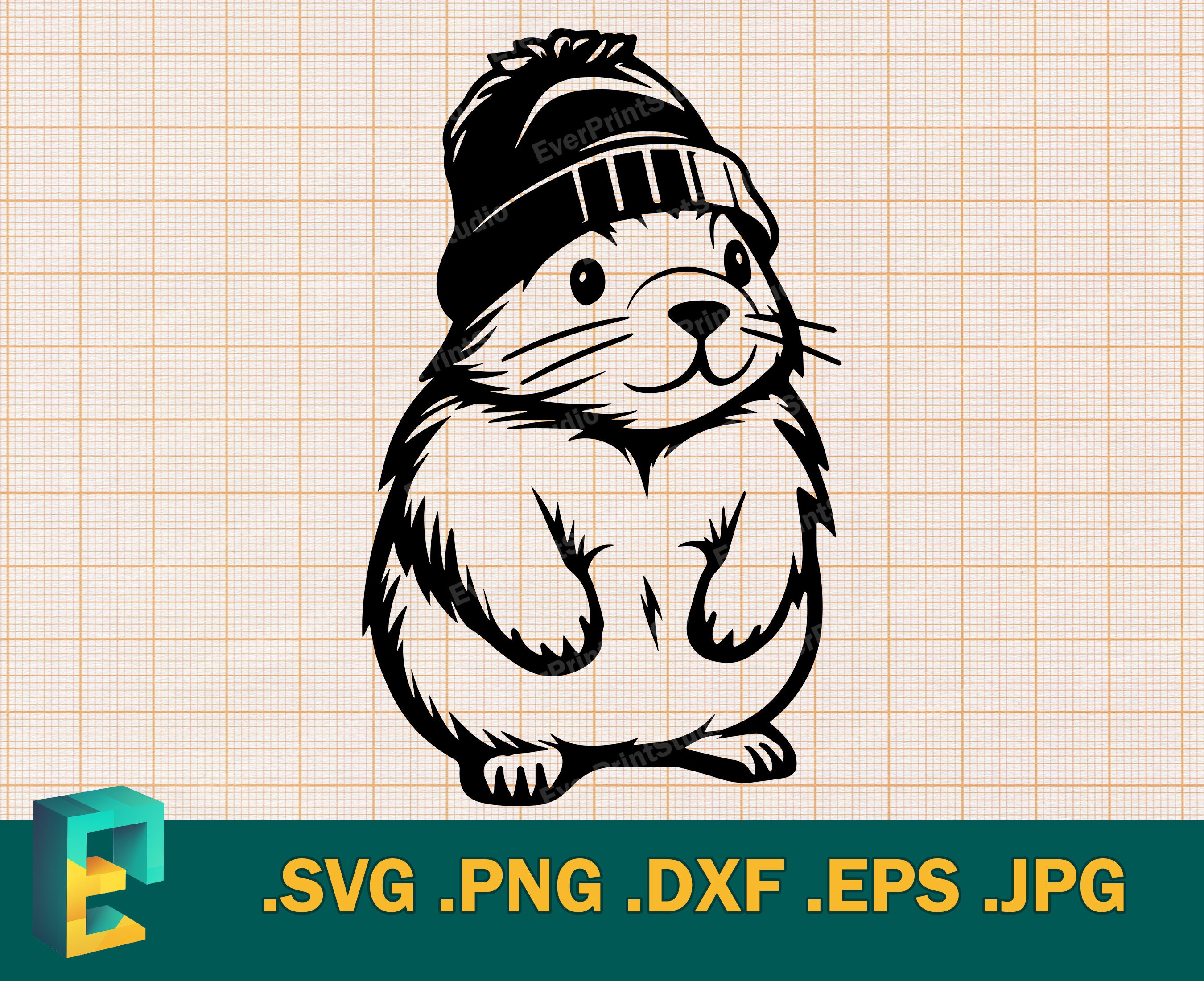 Groundhog SVG Cricut and Silhouette Cute Groundhog Vector - Etsy