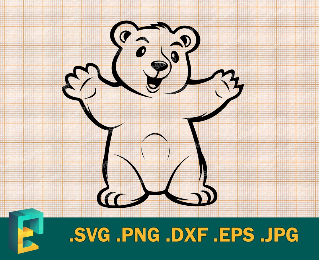 Cute Polar Bear SVG - Cricut, Silhouette | Vector Cute Bear Cut File ...
