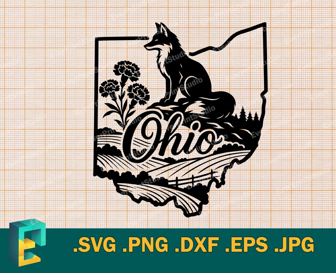 Ohio SVG - Cricut, Silhouette | Vector Ohio State USA Cut File ...