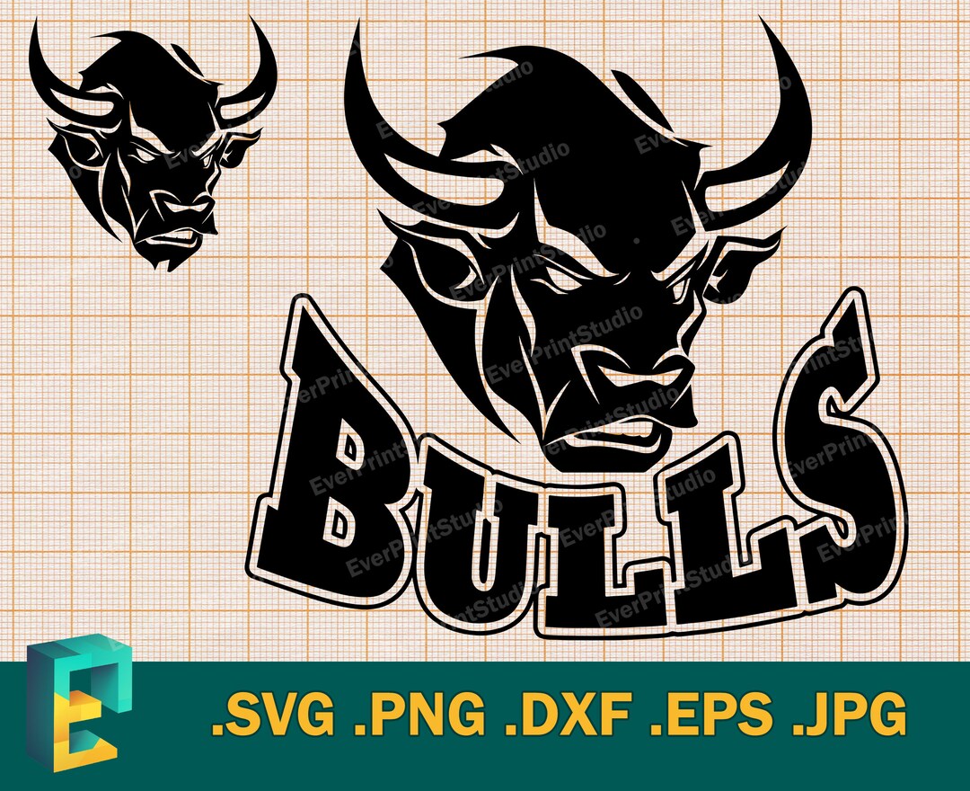 Bulls SVG Cricut Silhouette Football SVG Bulls Team - Etsy