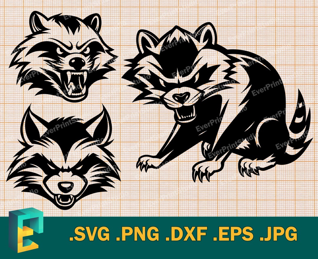 Raccoon SVG - Cricut, Silhouette | Vector Raccoon Cut File | Download ...