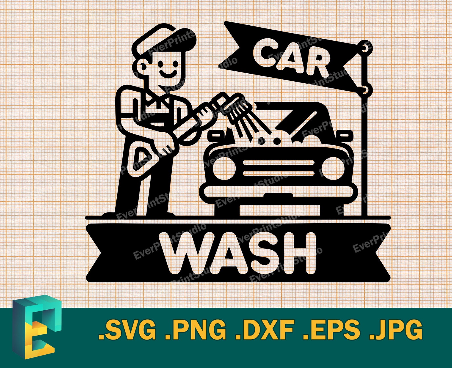 Car Wash SVG - Design for Cricut and Silhouette | Car Wash Cut File ...
