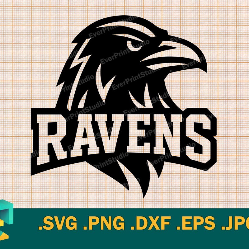 Raven Logo Vector Image - Etsy