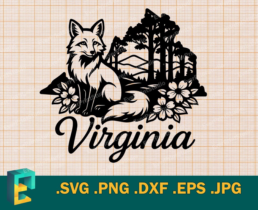 Virginia SVG - Cricut, Silhouette | Vector Virginia State USA Cut File ...