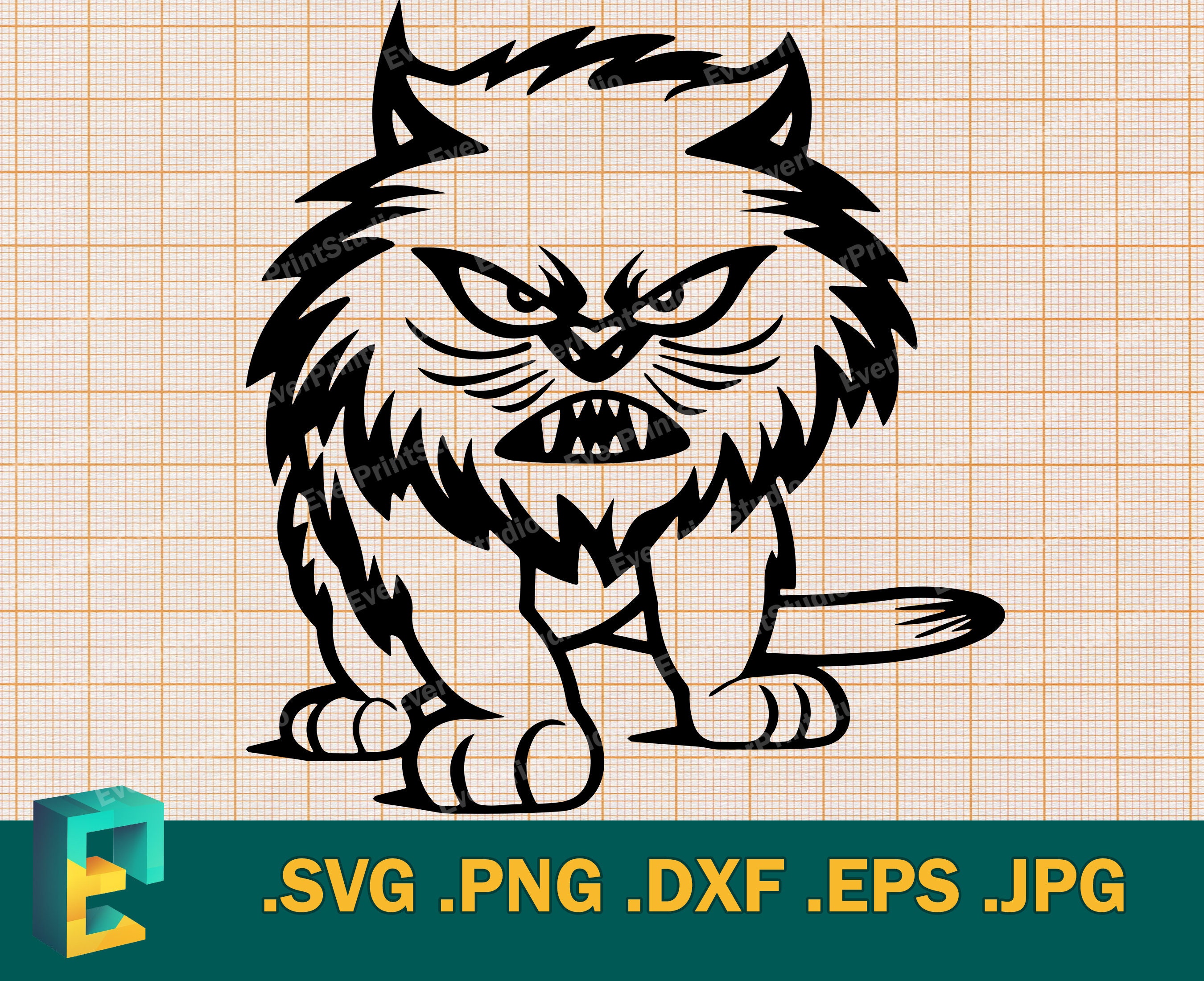 Angry Cat SVG Cricut Silhouette Cute Pallas's Cat - Etsy