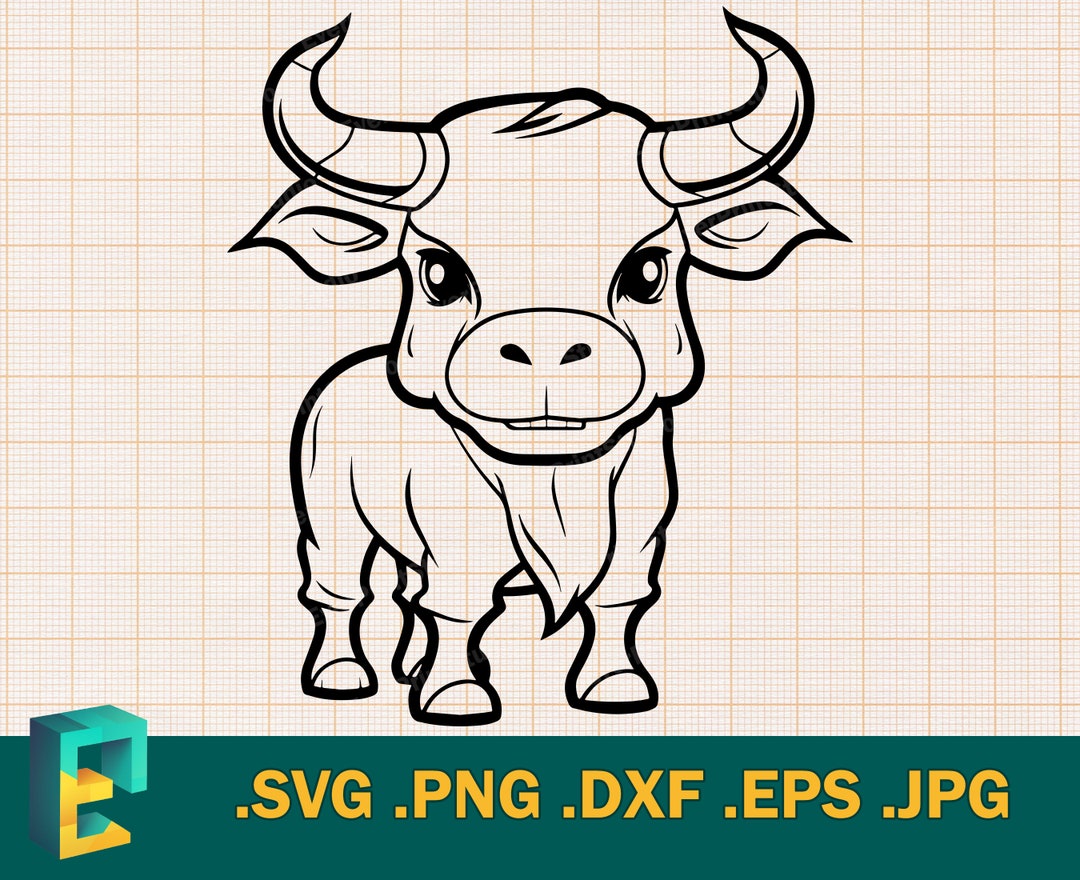 Cute Bull SVG Cricut, Cute Cow Svg, Baby Bull Body, Cute Dairy Cow ...