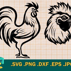 Chicken, Rooster SVG - Cricut, Silhouette | Vector Angry Chicken Cut ...