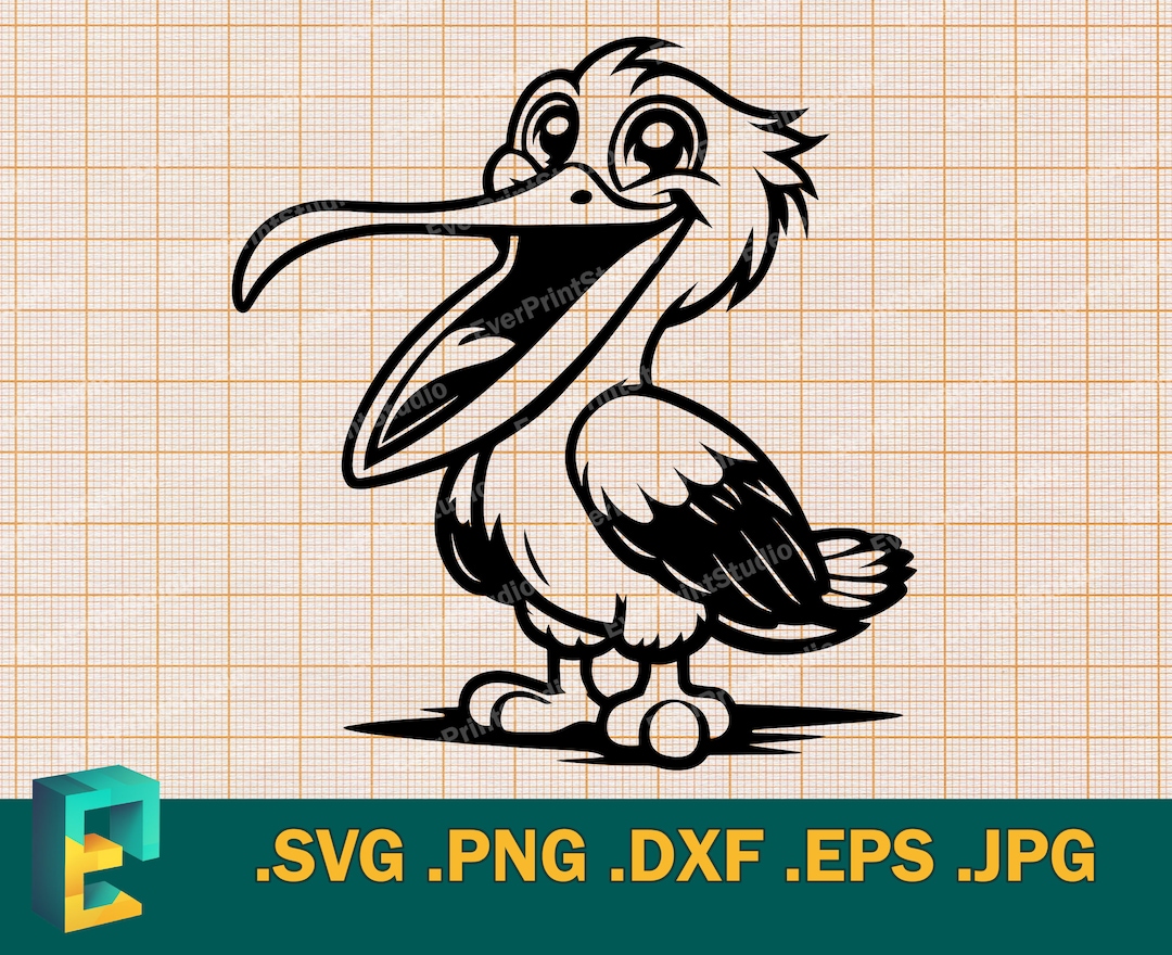 Pelican SVG - Cricut, Silhouette | Vector Cute Pelican SVG Cut File ...