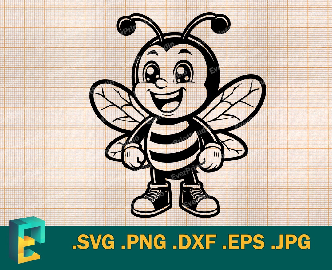 Happy Bumblebee SVG - Cricut & Silhouette, Cute Happy Bee Svg, File for ...