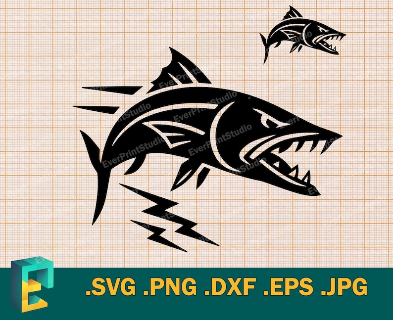 Barracuda SVG - Cricut, Silhouette | Vector Great Barracuda Fish Cut ...