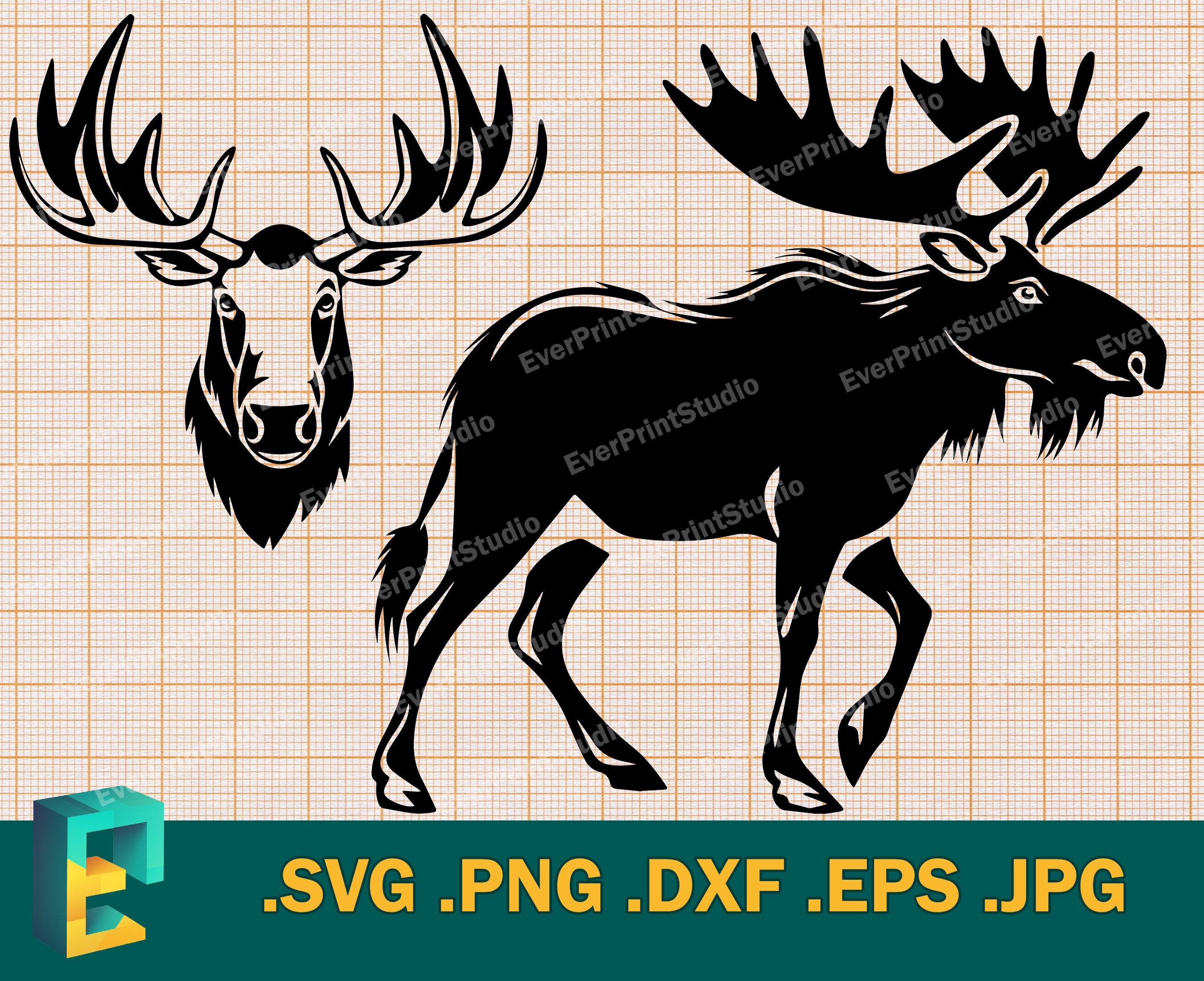 Moose SVG Cricut Silhouette Vector Moose Cut File for - Etsy Australia