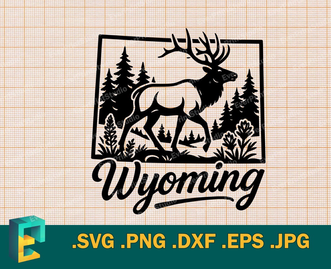 Wyoming SVG - Cricut, Silhouette | Vector Wyoming State Cut File SVG ...