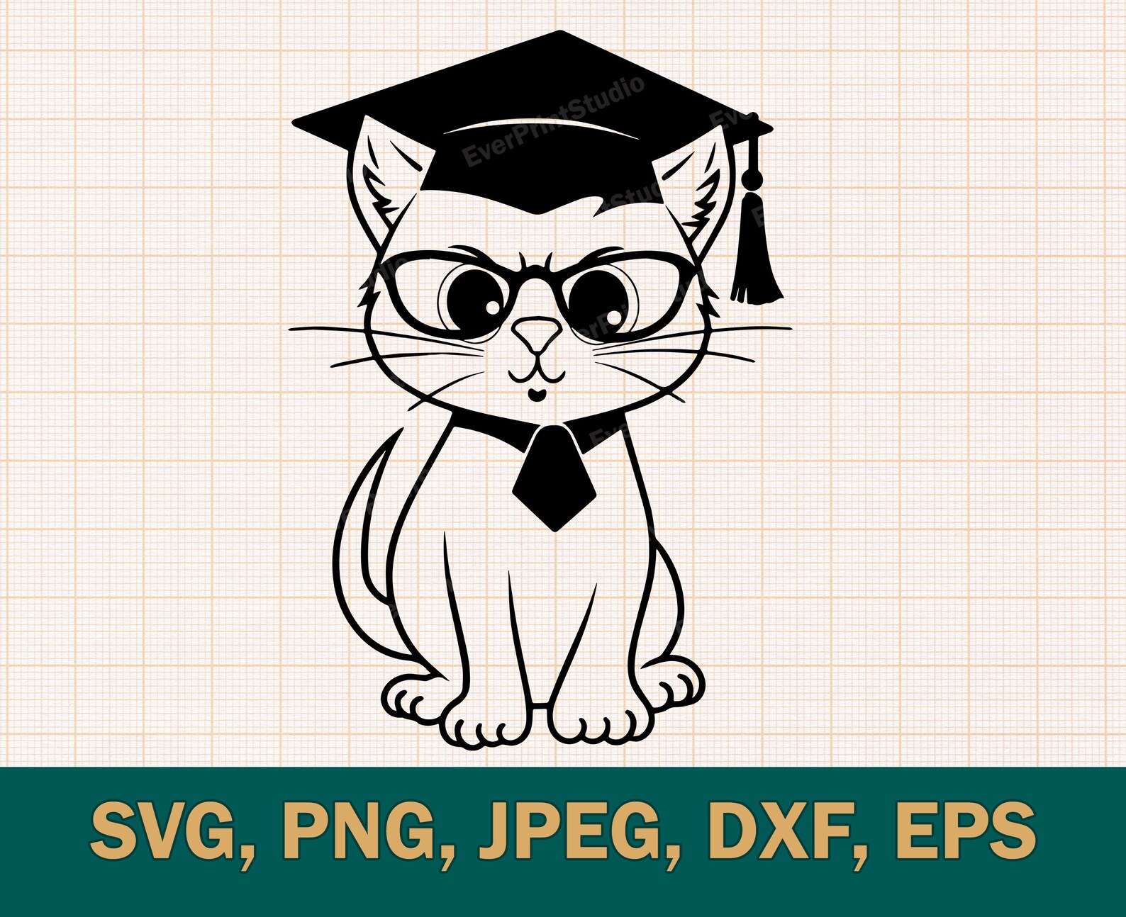 Cat in Graduation Cap SVG Cat Graduate 2023 SVG Student - Etsy