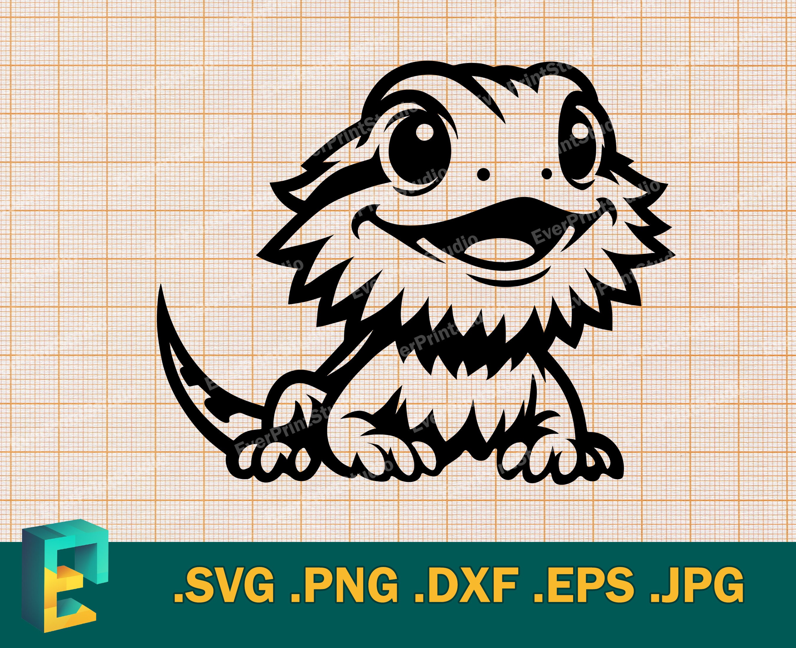 Bearded Dragon SVG - Cricut & Silhouette | Vector Baby Lizard Svg, Cute ...