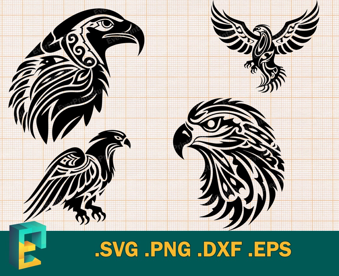 Tribal Eagle SVG - Design for for Cricut & Silhouette, Vector Tribal ...