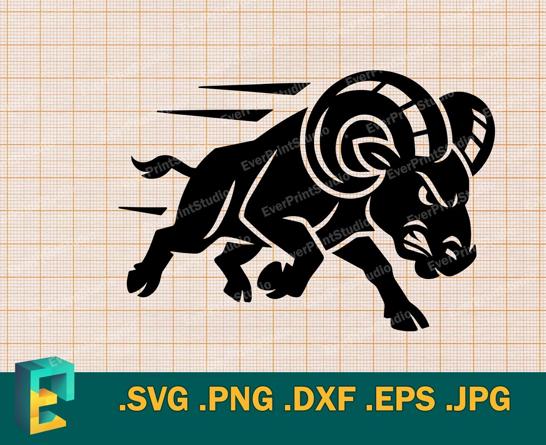 Ram SVG - Cricut, Silhouette | Artistic Design Running Ram Cut File ...