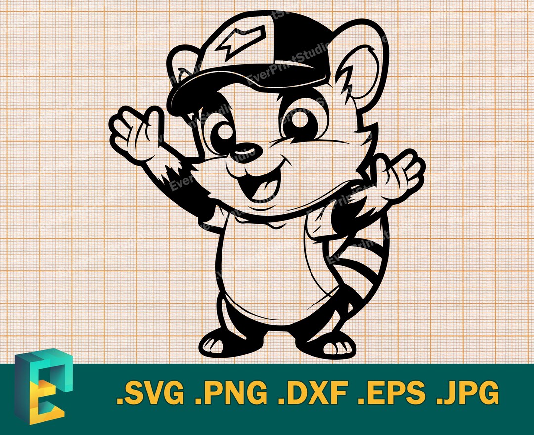 Chipmunk SVG Cricut and Silhouette Cute Happy Chipmunk Cut File for ...