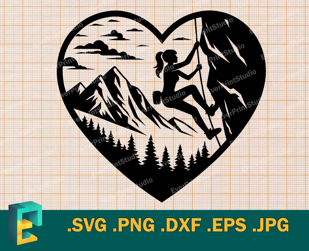 Rock Climber Woman SVG - Cricut, Silhouette | Vector Female Rock ...