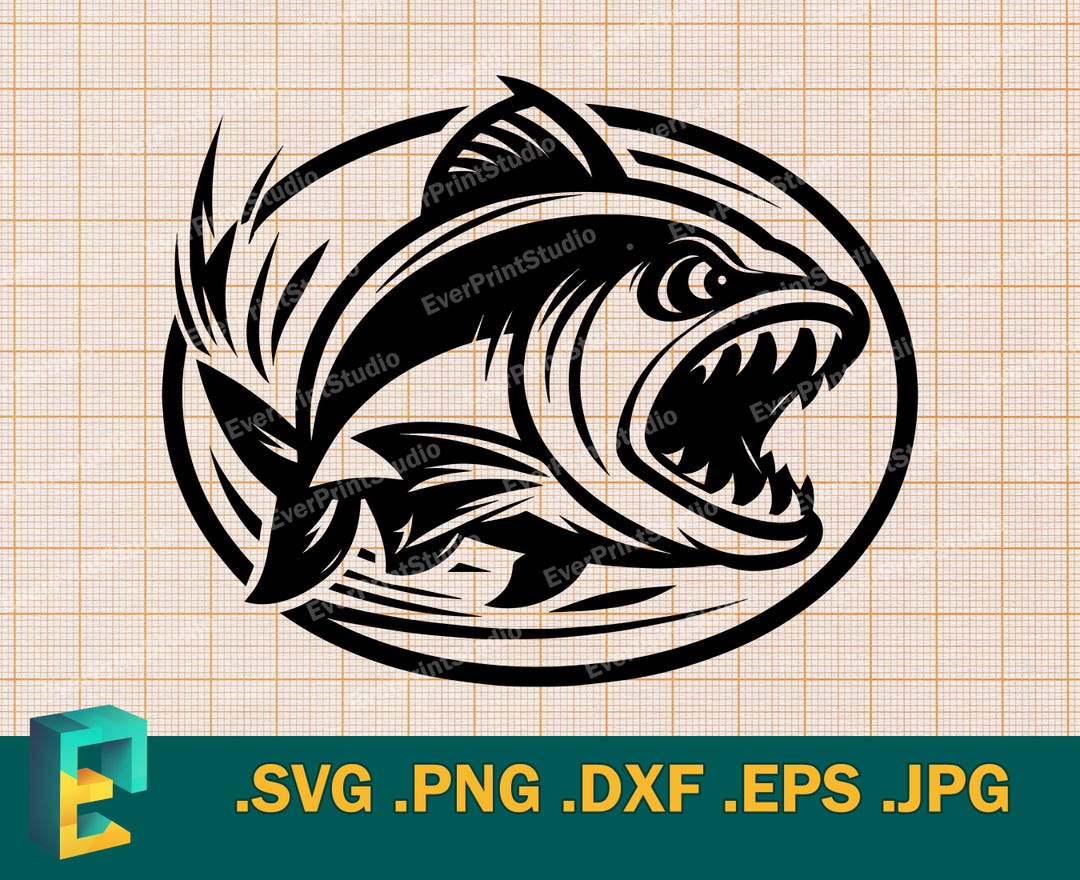 Piranha SVG - Cricut, Silhouette | Angry Piranha Fish SVG Cut File ...
