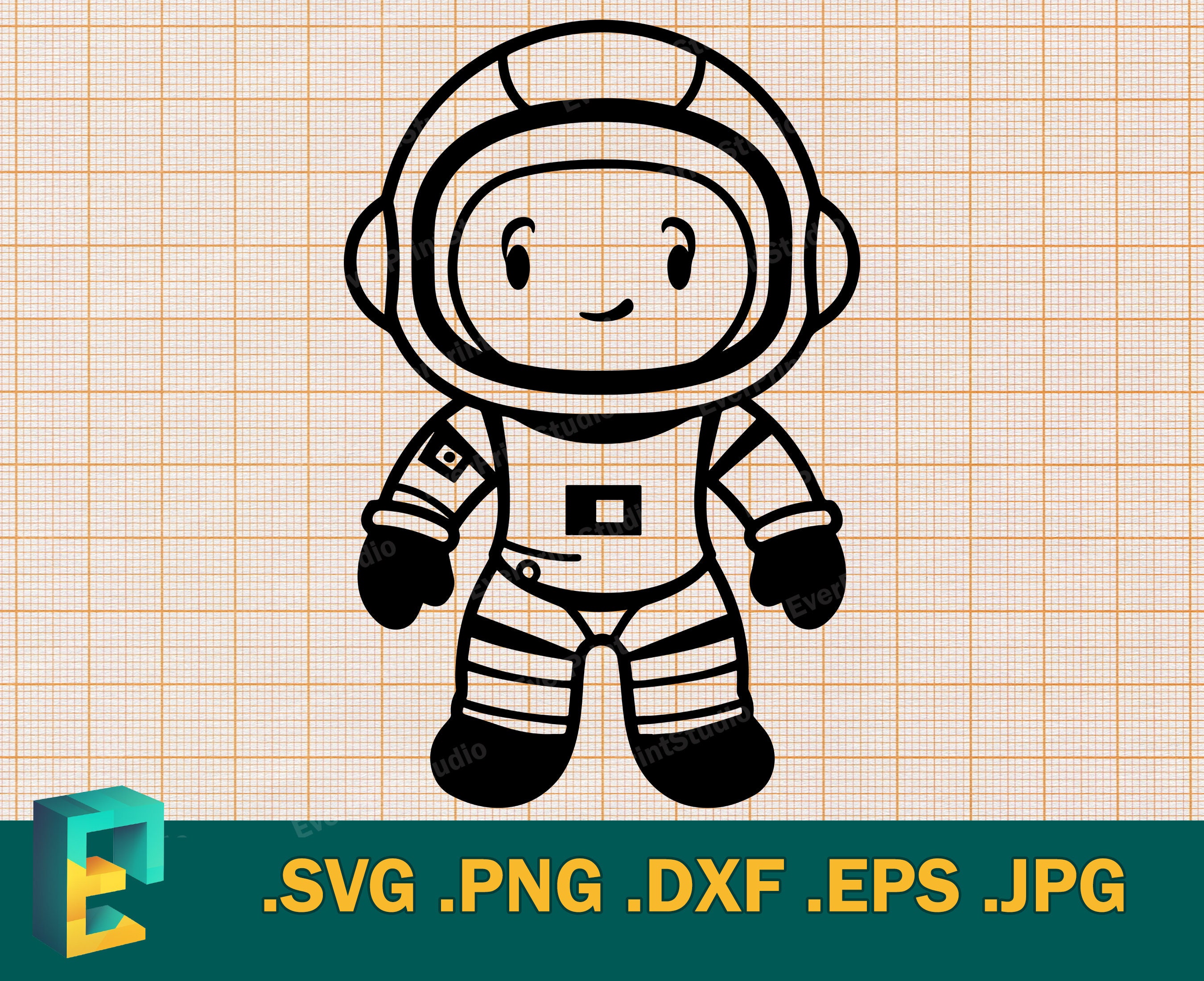 Astronaut SVG Cricut Silhouette Vector Cute Astronaut Cut - Etsy