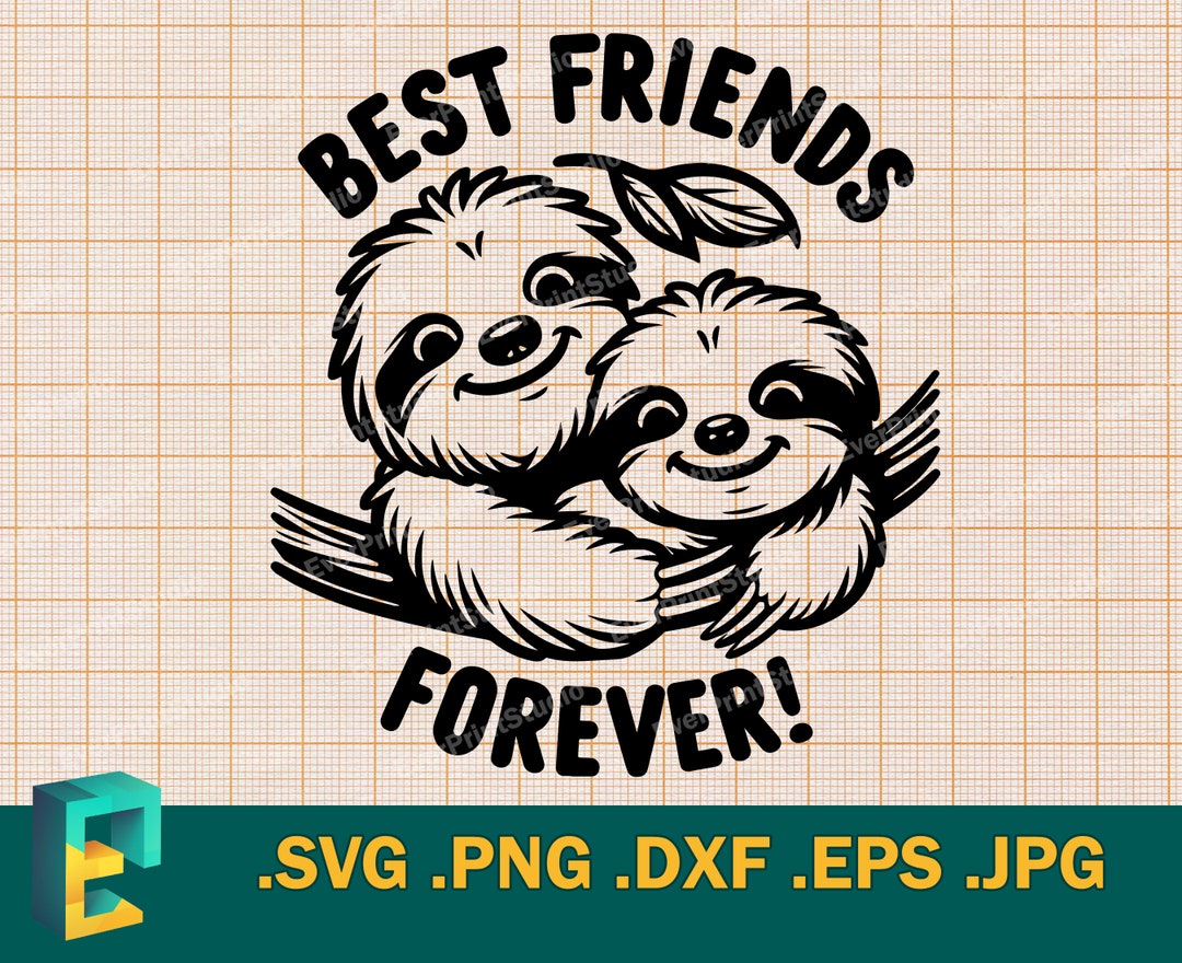 Cute Sloths SVG - Cricut and Silhouette | Adorable Sloths Friends ...